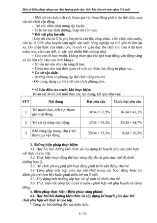 SKKN một số biện pháp nâng cao chất lượng giáo dục thể chất cho trẻ mẫu giáo 5 6 tuổi | PDF