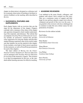 Teaching physical education for learning Seventh Edition. Edition Rink ...