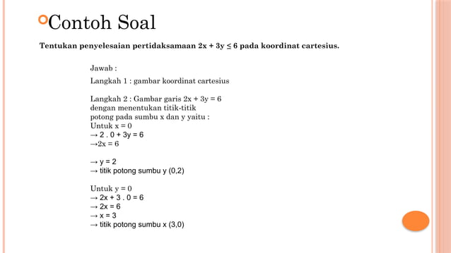 PROGRAM LINEAR, SALAH SATU MATERI MATEMATIKA | PPTX