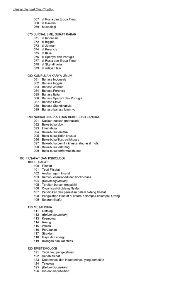 48029550 klasifikasi-buku-menurut-ddc | PDF
