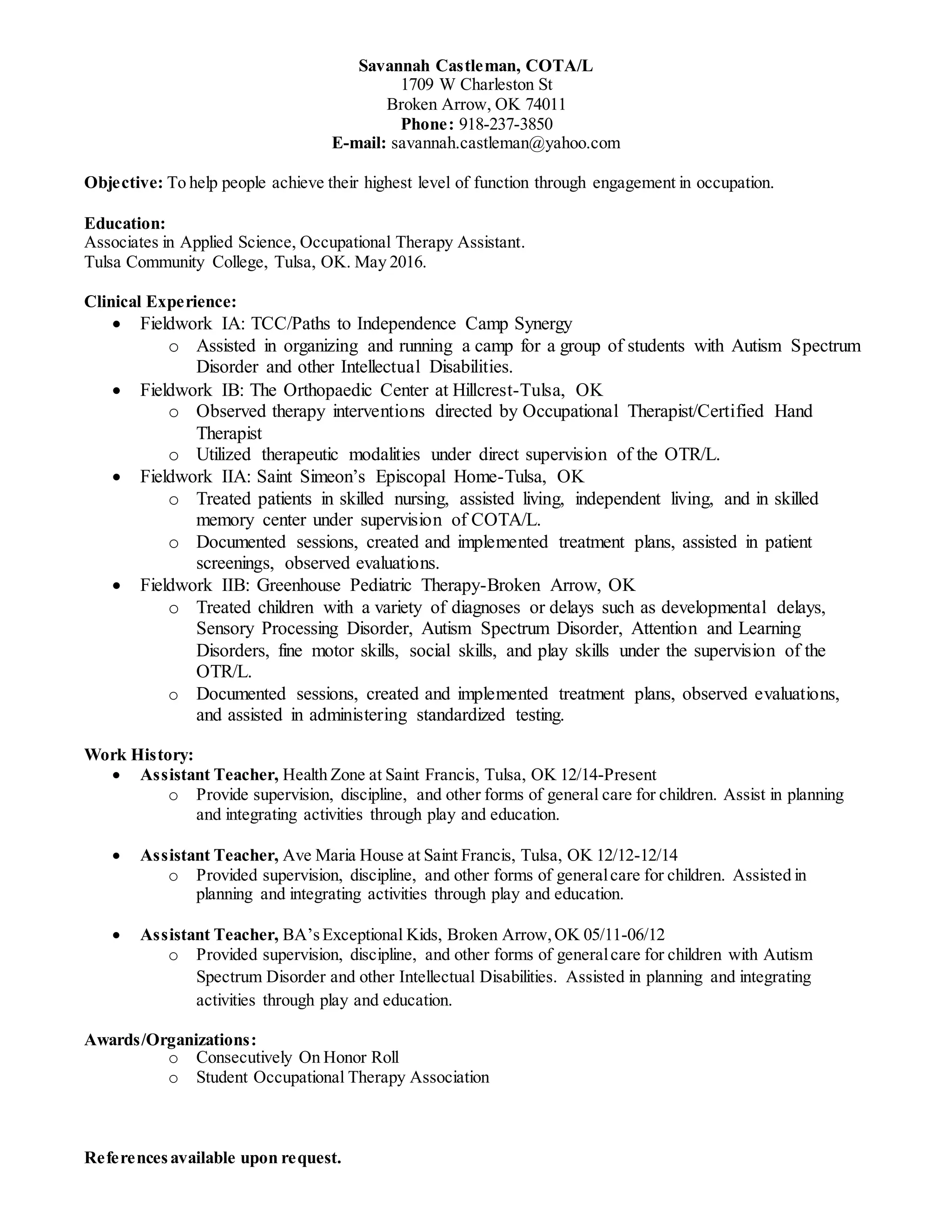 Savannah Castleman-Resume | DOCX
