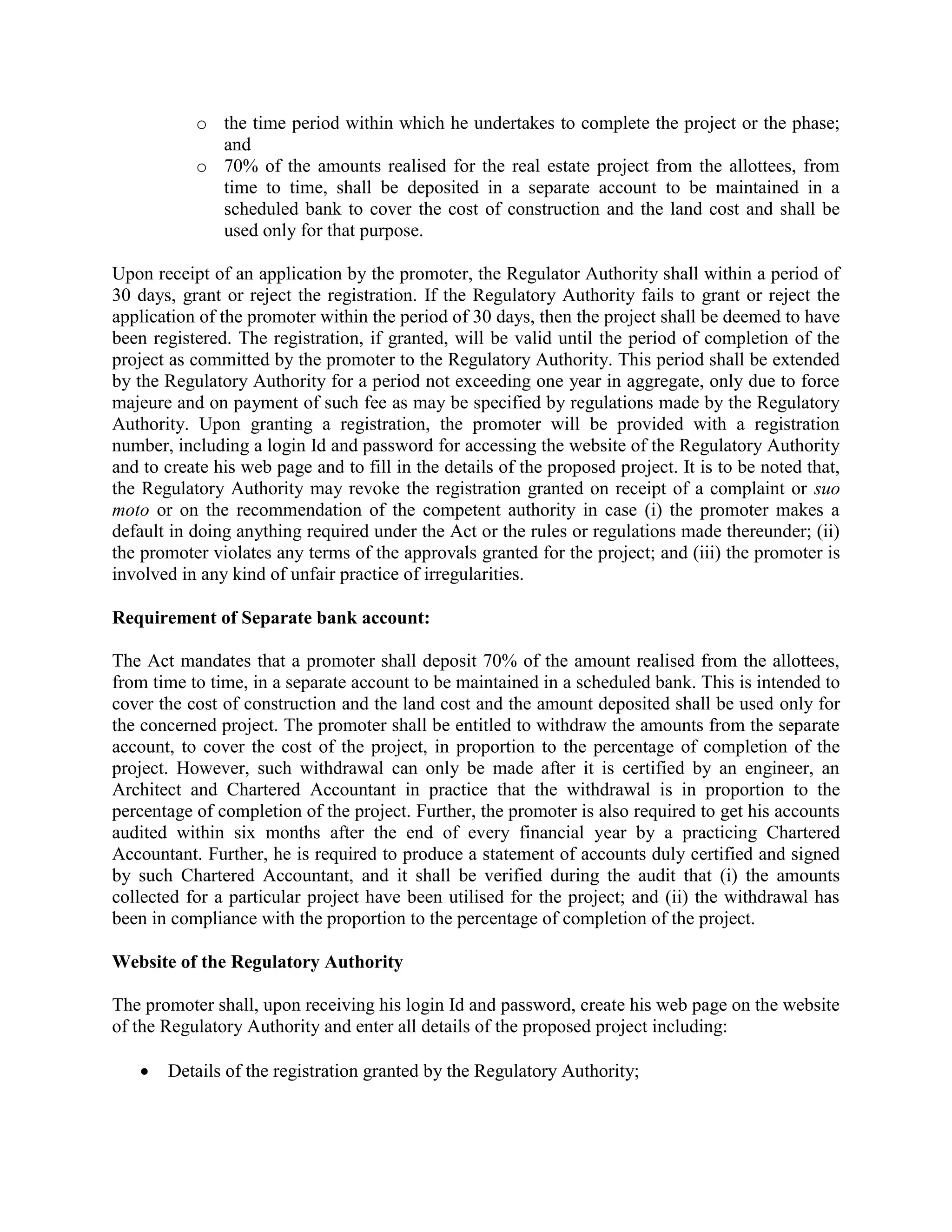 Real Estate (Regulation and Development) Act, 2016-Promoters ...