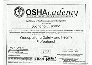 OSHA CERTIFICATE 1 | PPT