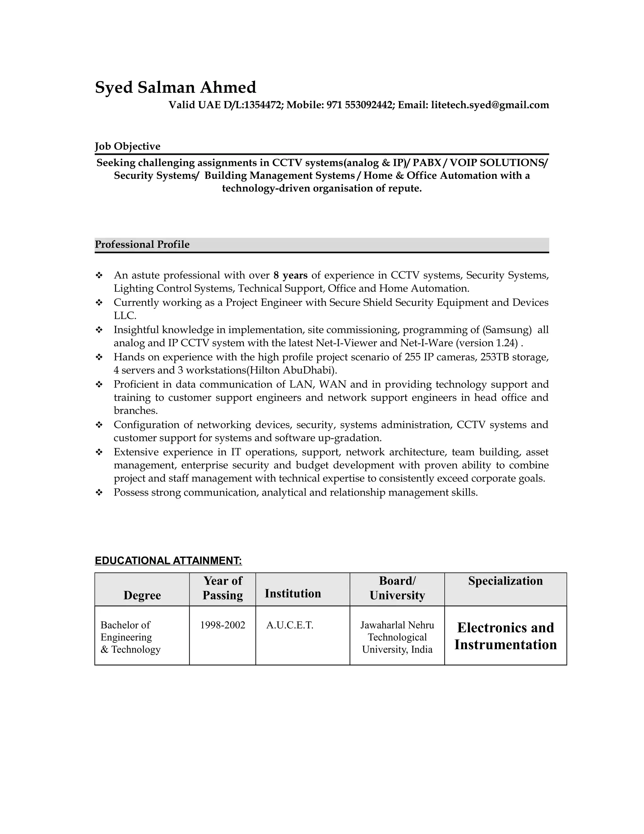 SALMAN cv | DOC | Civil Engineering Industry | Industries