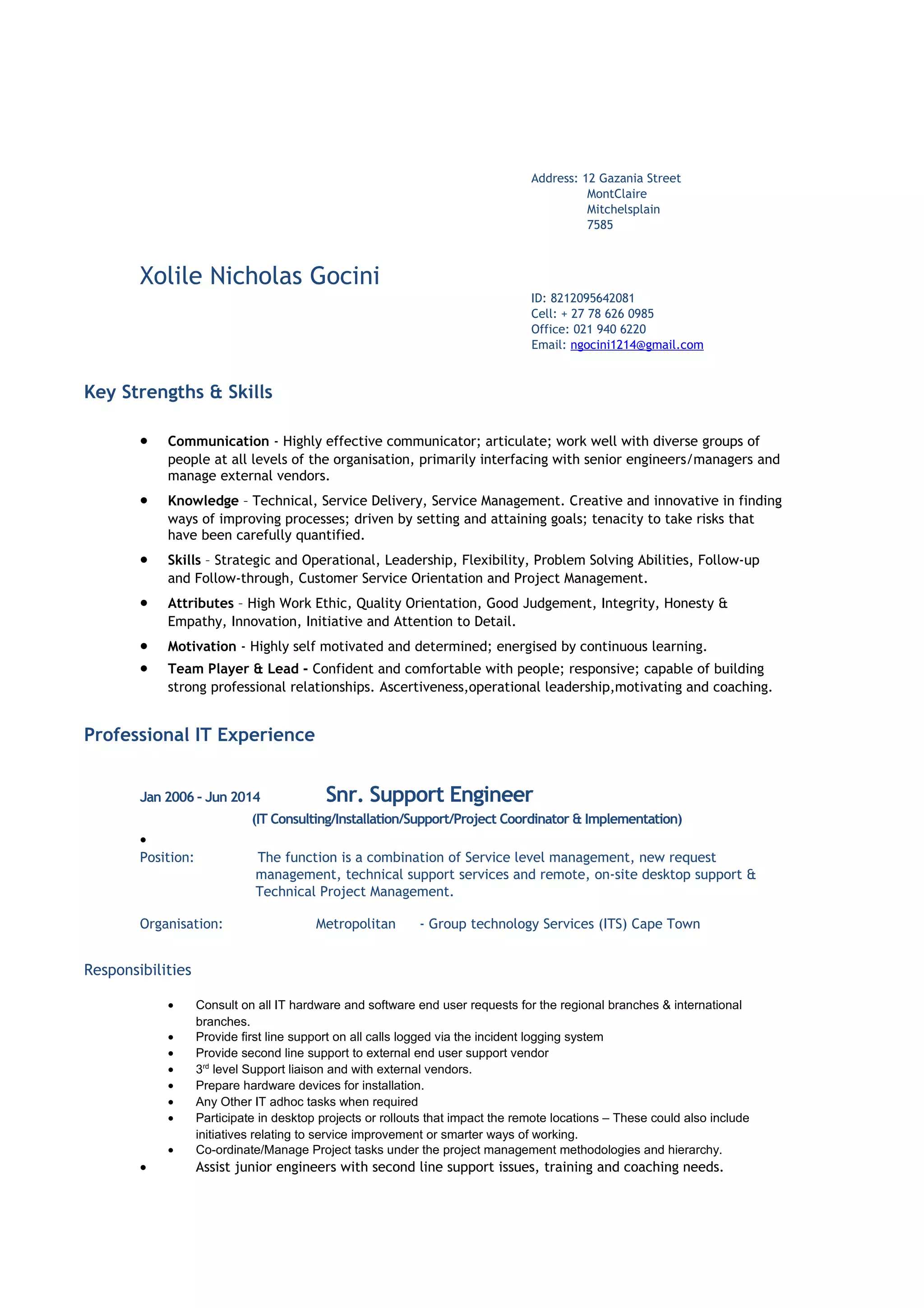 Updated Nicholas Gocini CV | DOC
