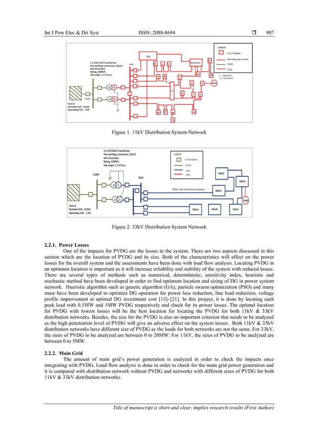 Impacts of Photovoltaic Distributed Generation Location and Size on Distribution Power System ...