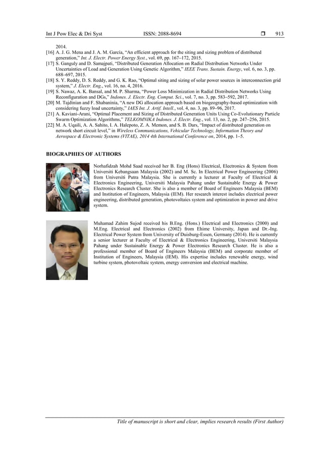 Impacts Of Photovoltaic Distributed Generation Location And Size On Distribution Power System