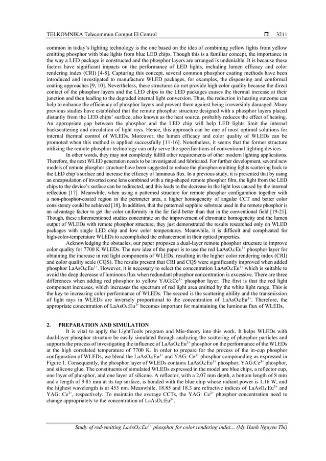 Study of red-emitting LaAsO4:Eu3+ phosphor for color rendering index improvement of WLEDs with ...