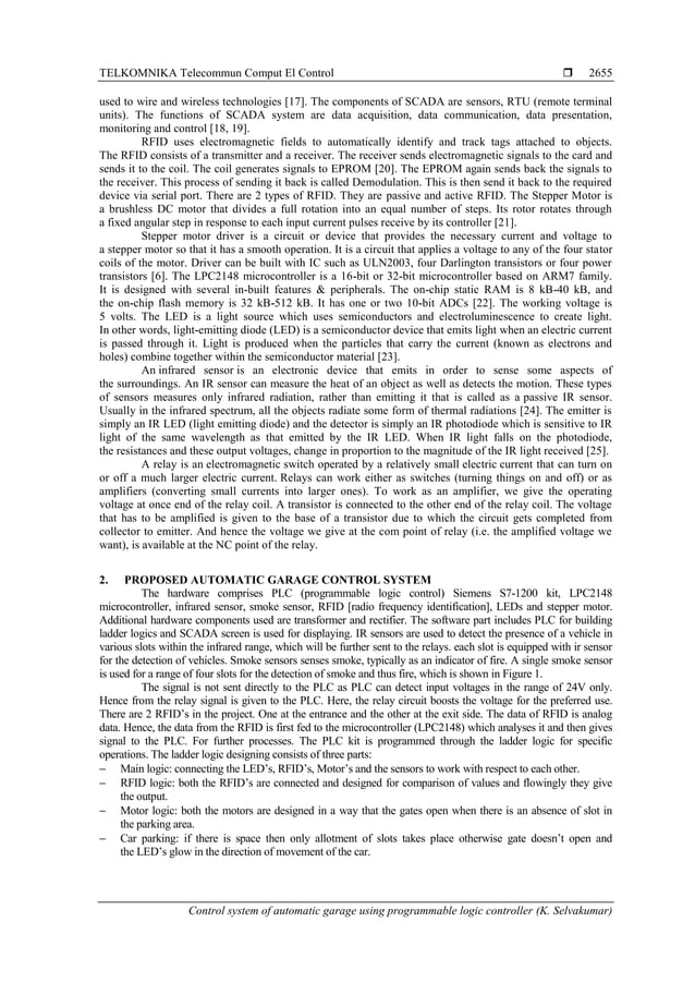 Control system of automatic garage using programmable logic controller | PDF