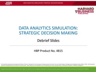 data analytics simulationstrategic decision making | PDF
