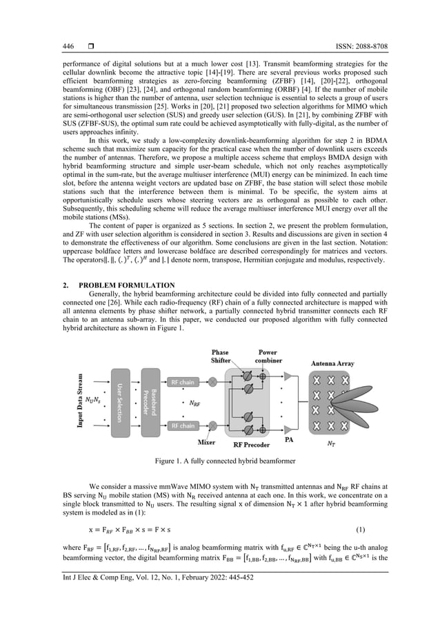 Beam Division Multiple Access For Millimeter Wave Massive Mimo Hybrid Zero Forcing Beamforming