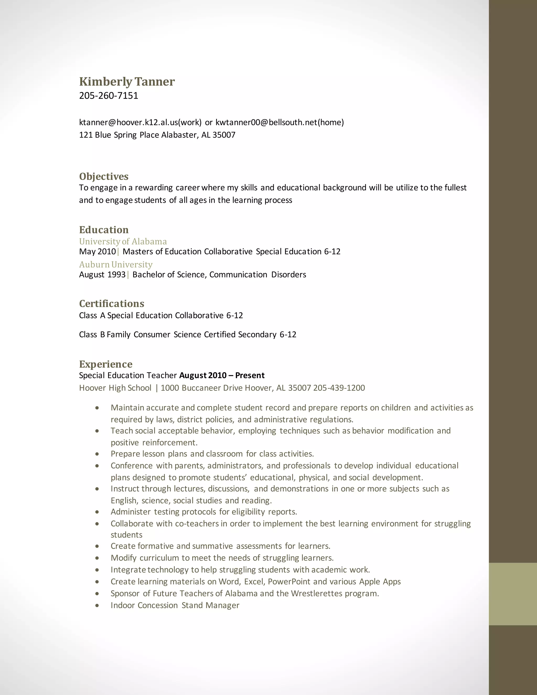 Tanner resume | PDF