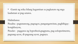 kahalagahan ng gamit ng wika sa lipunan pptx | PPT