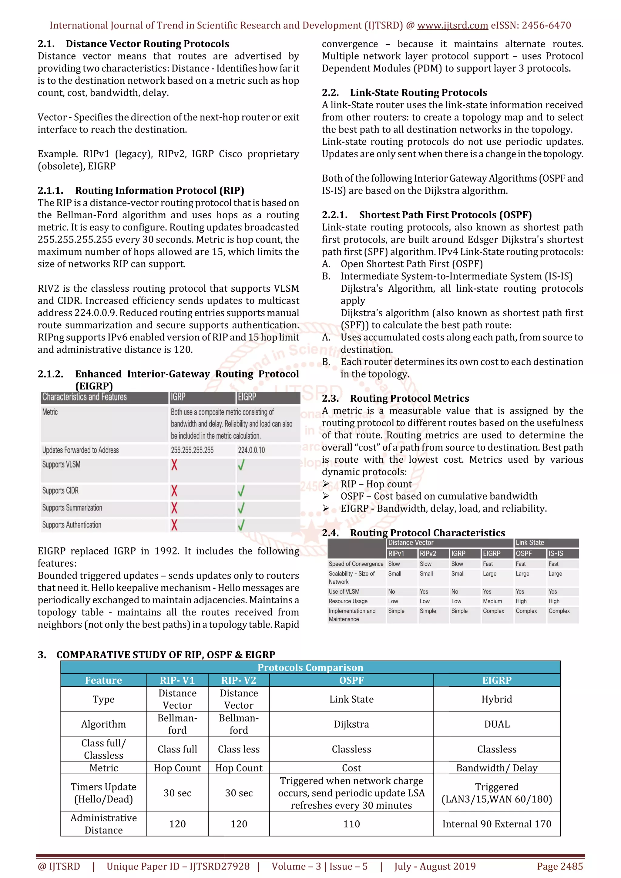 Analysis Of Rip Eigrp And Ospf Routing Protocols In A Network Pdf 6486