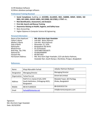CV of Azim - HR | DOC