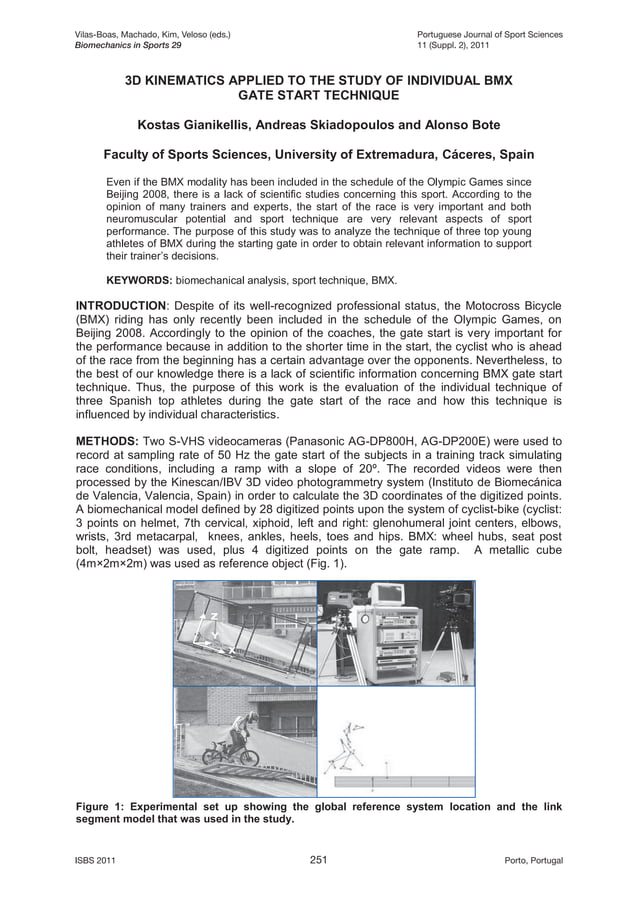 3D KINEMATICS APPLIED TO THE STUDY OF INDIVIDUAL BMX GATE START ...