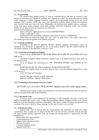 Multi-lingual Twitter sentiment analysis using machine learning | PDF