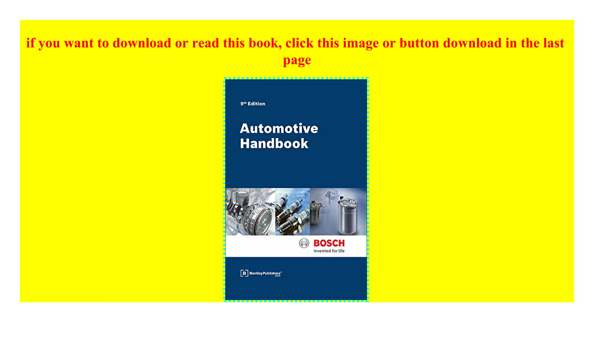 Bosch Automotive Handbook kindle$@@ | PPT