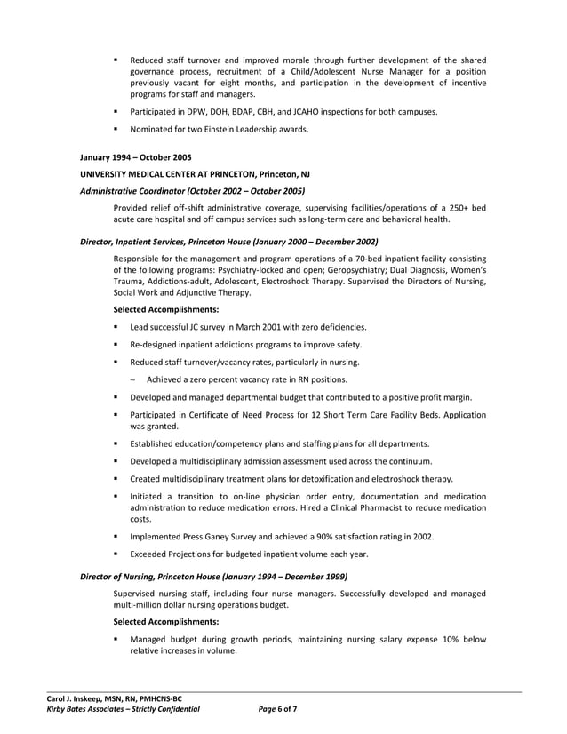 Inskeep Carol J Resume | DOC