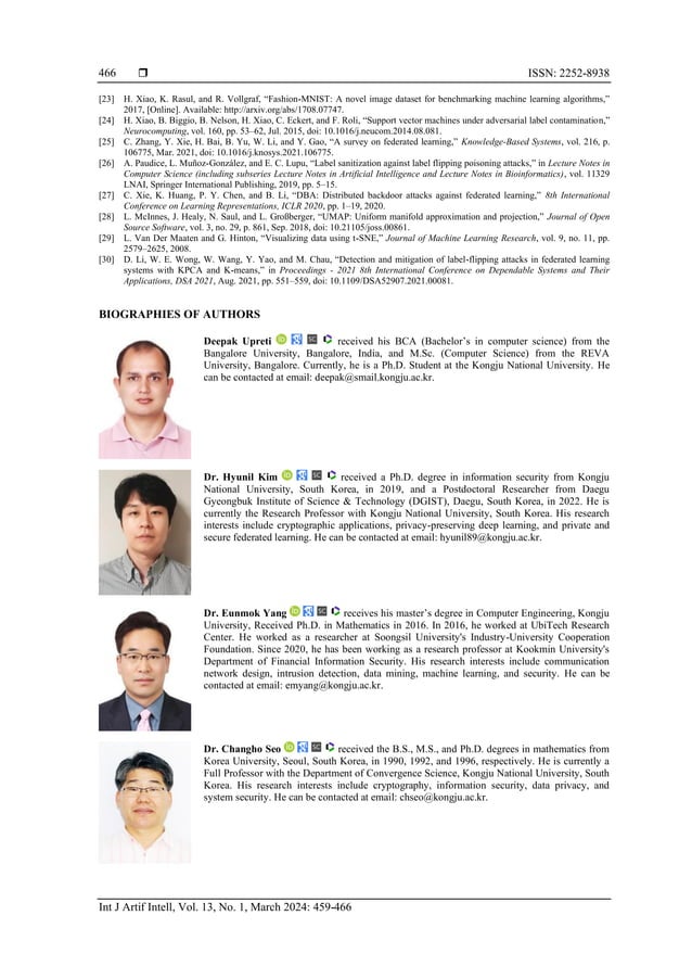Defending Against Label Flipping Attacks In Federated Learning Systems Using Uniform Manifold