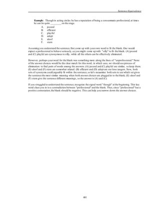 GRE Sentence Equivalence Sample | DOCX