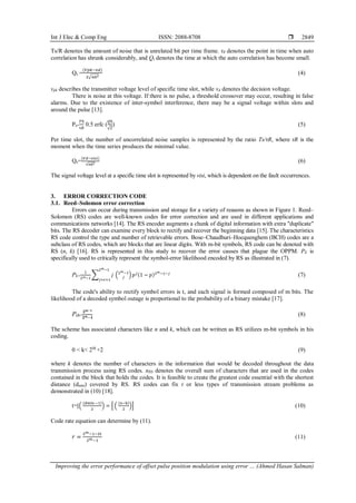 Improving the error performance of offset pulse position modulation using Reed–Solomon error ...