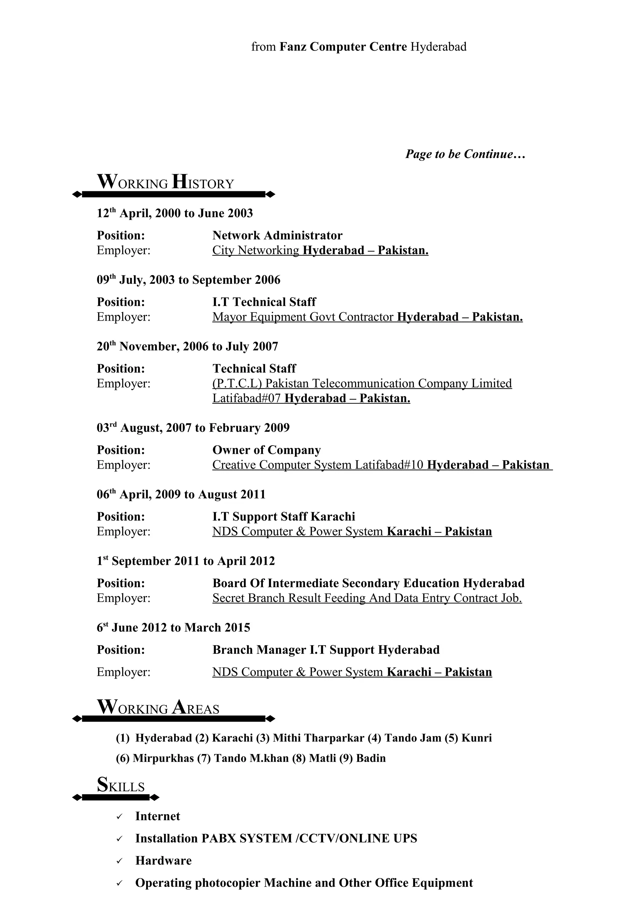 Syed Zohaib Ali Shah CV | PDF