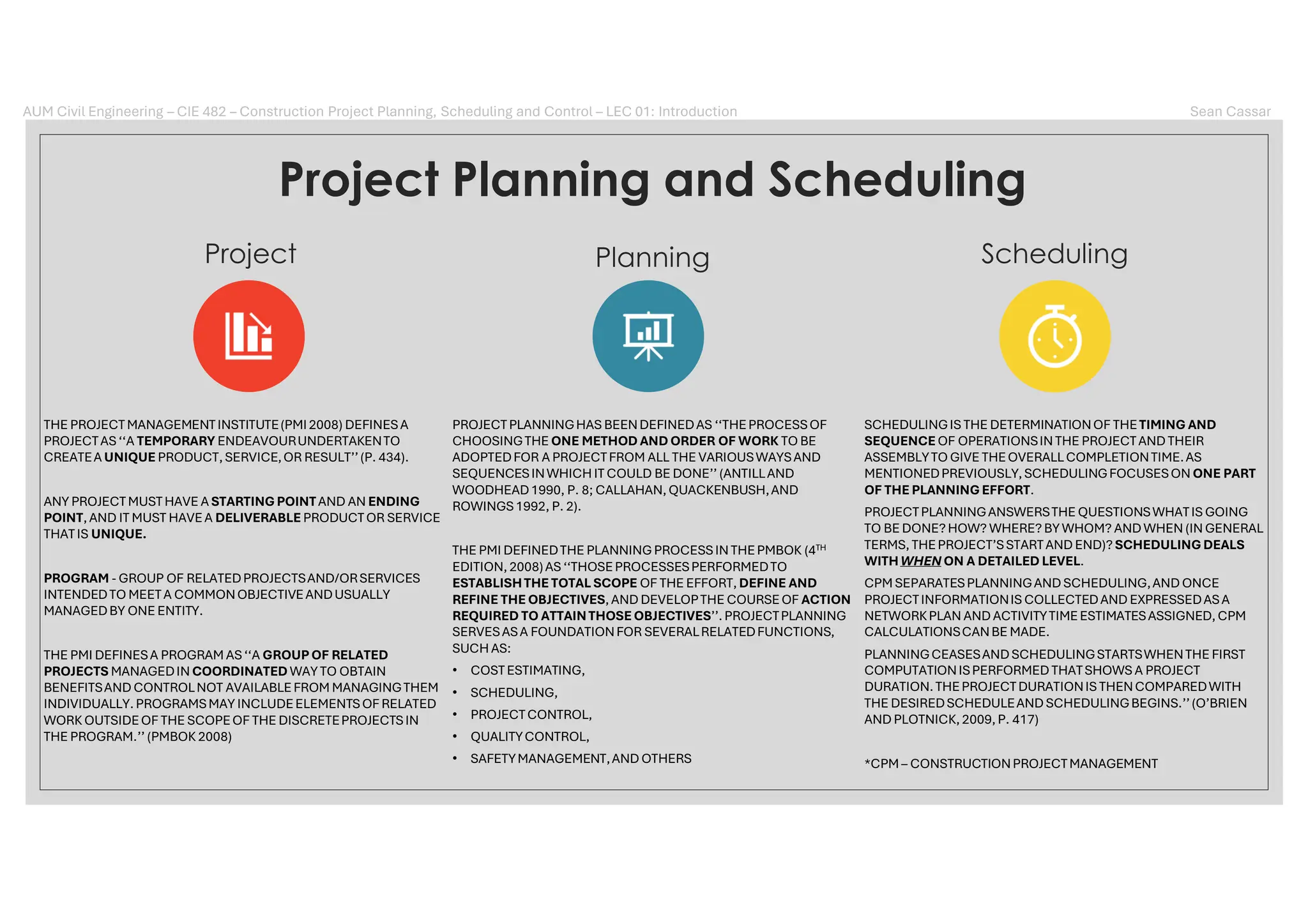 482 Lec 01 Construction Project Scheduling And Control Introductionpdf