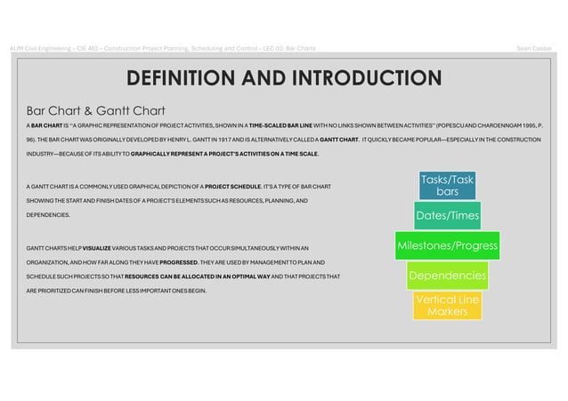 482 LEC 02 Construction Project Scheduling and Control - Bar Charts.pdf