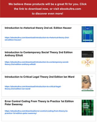 Introduction to coding theory 2nd Edition Bierbrauer | PDF