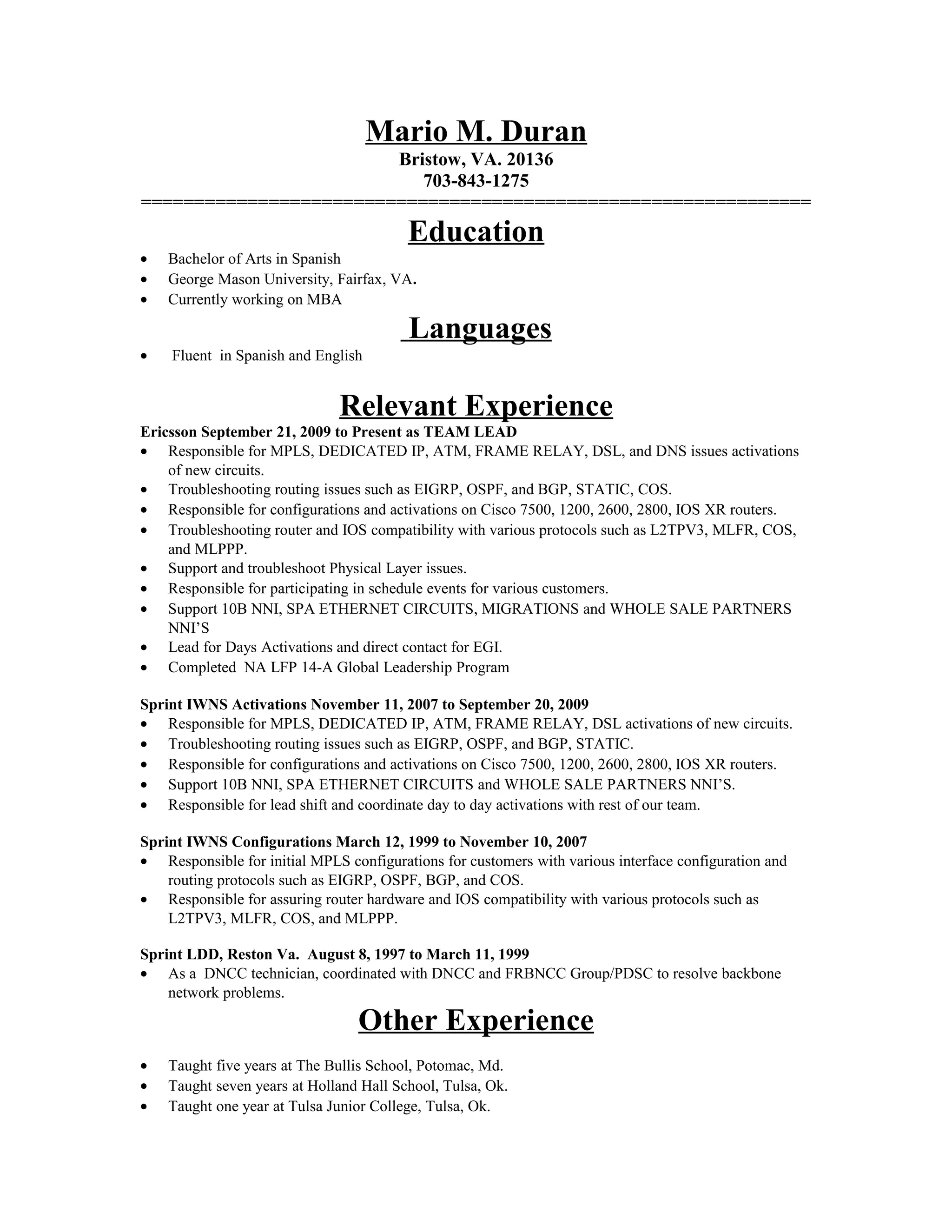Mario_Duran_resume2015 | DOC