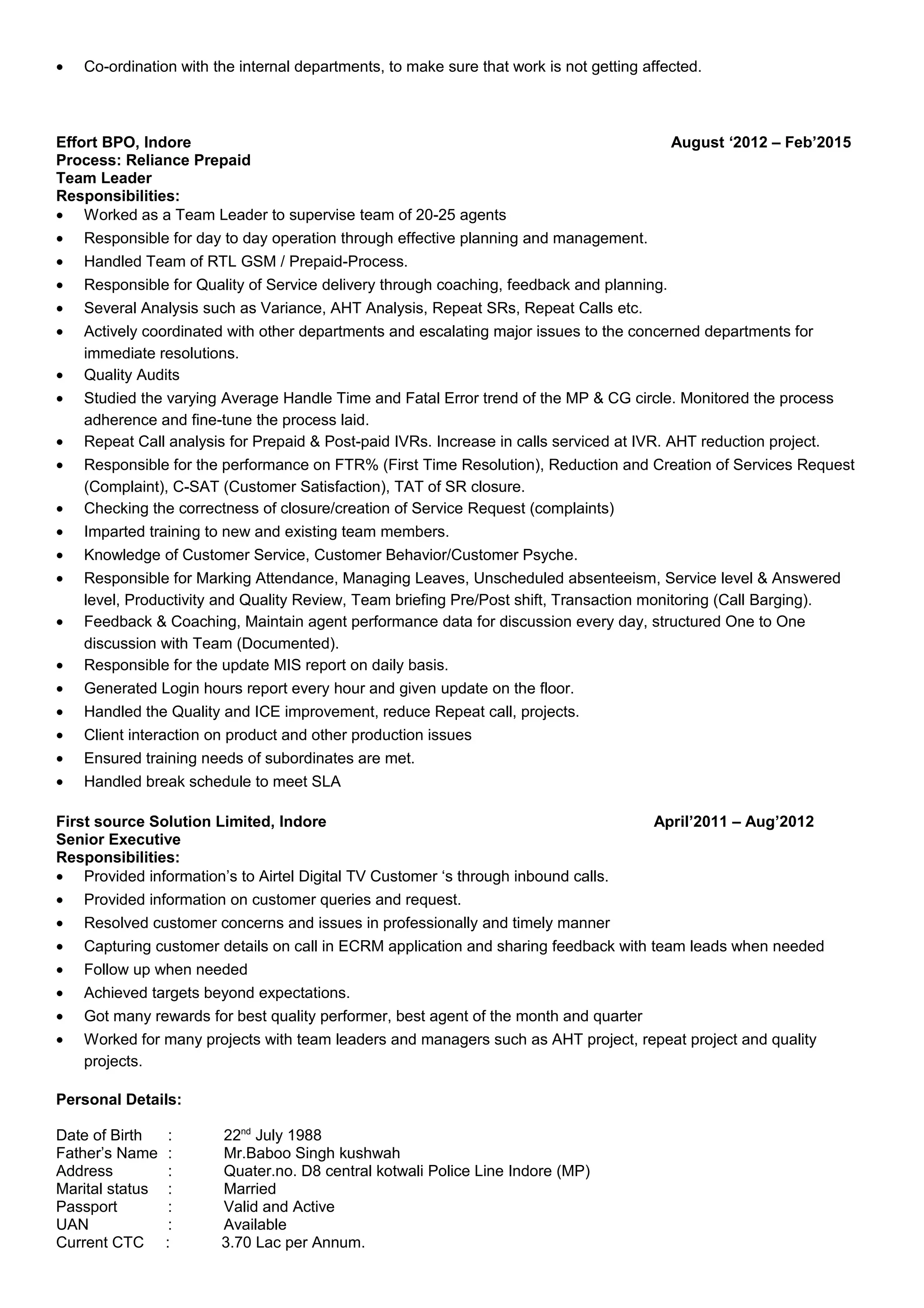 Devendra Kushwah Resume | DOC