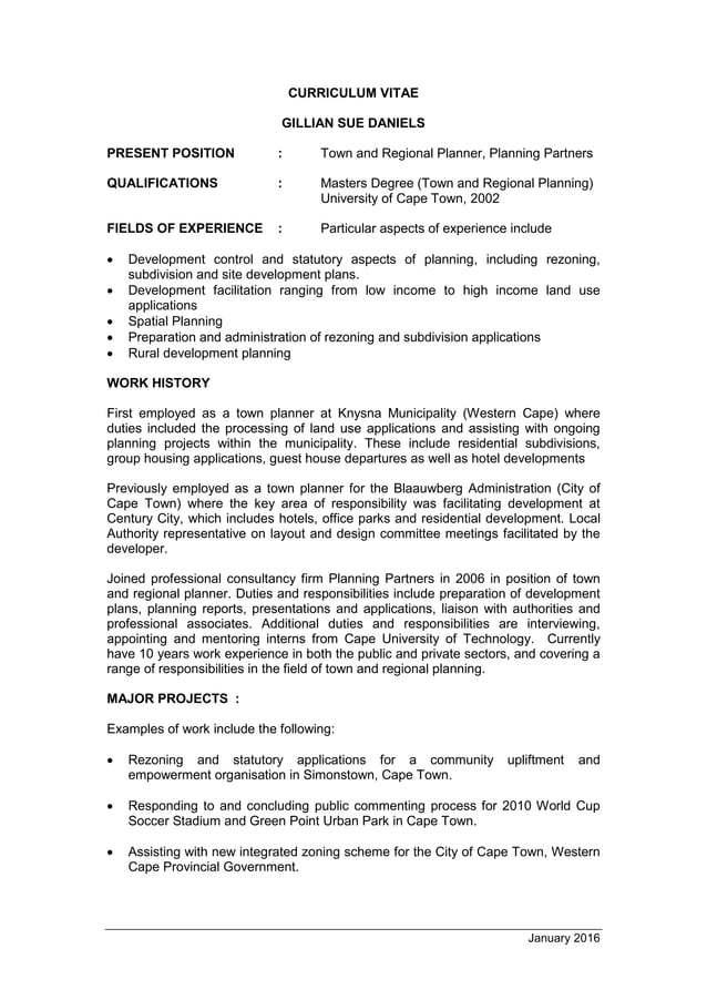 Abridged CV January 2016 | PDF