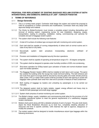 Technical Proposal Baggage Reclaim System JIAP | PDF