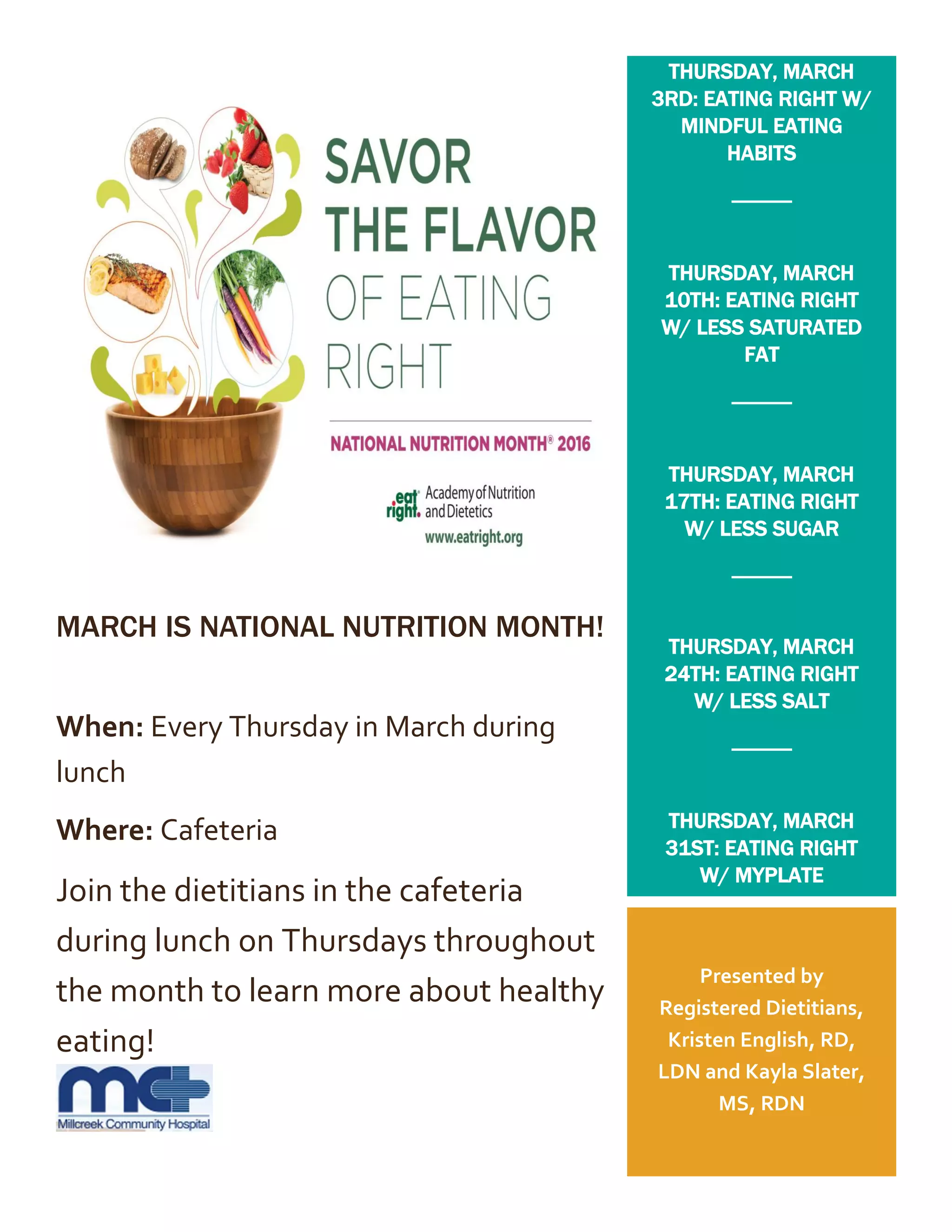 National Nutrition Month poster | PDF | Nutrition | Healthy Living
