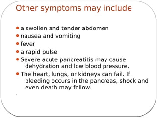 symptoms, causes and risk factors pacreatitis | PDF