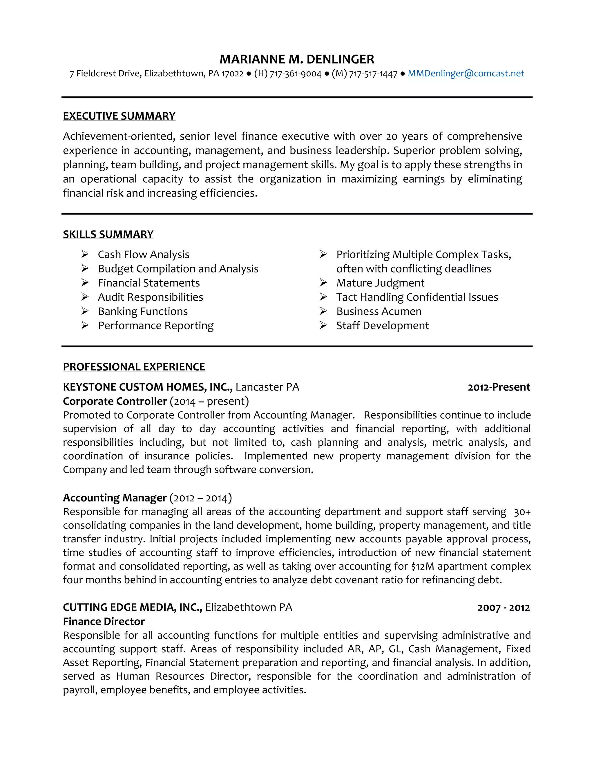 MDenlinger Resume 2014 | PDF