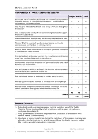 Robert Davies COLF Assessment | PDF