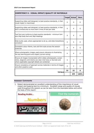Robert Davies COLF Assessment | PDF