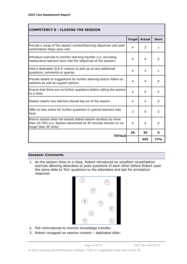 Robert Davies COLF Assessment | PDF