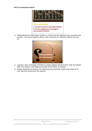 Robert Davies COLF Assessment | PDF
