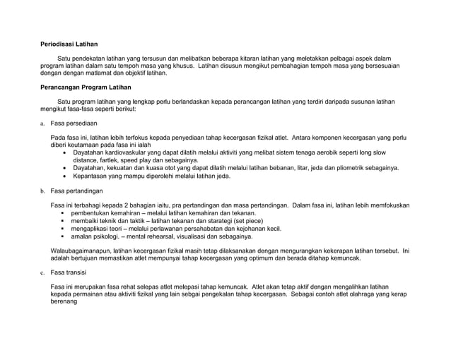 Periodisasi Latihan | DOC