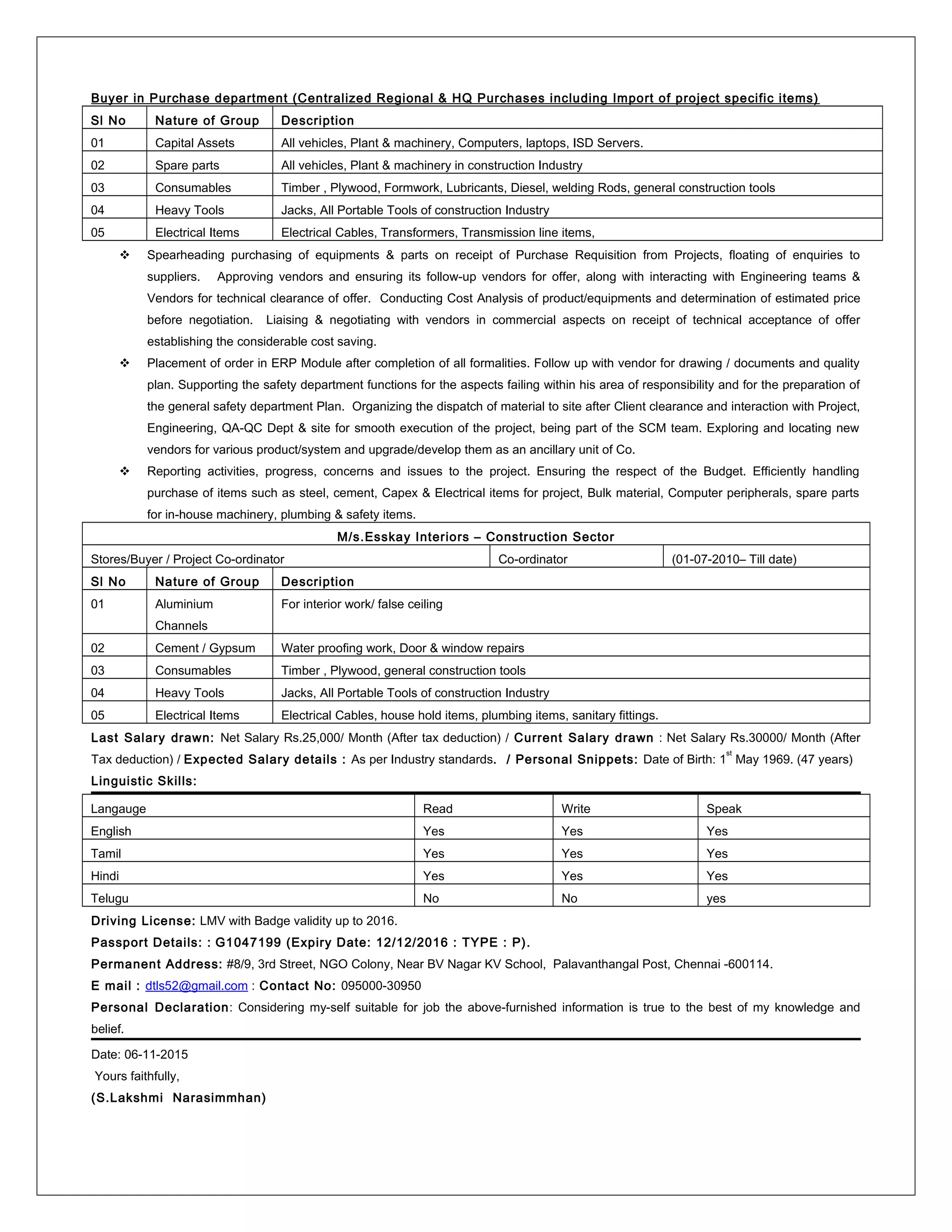 DSLN resume 2015 | PDF