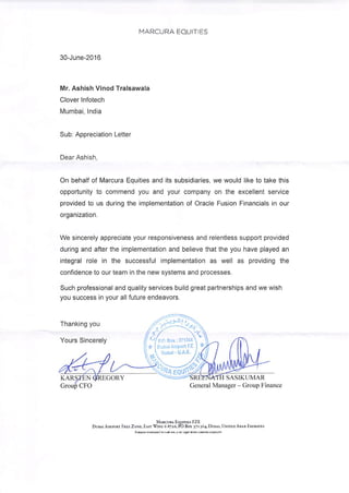 Letter of Appr. from client | PDF
