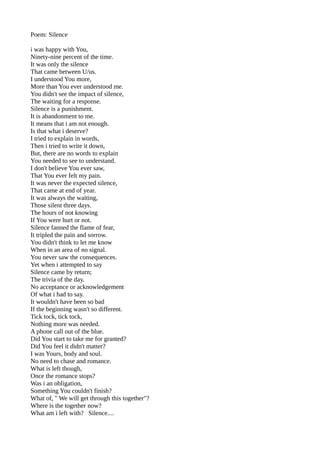 Silence poem | ODT