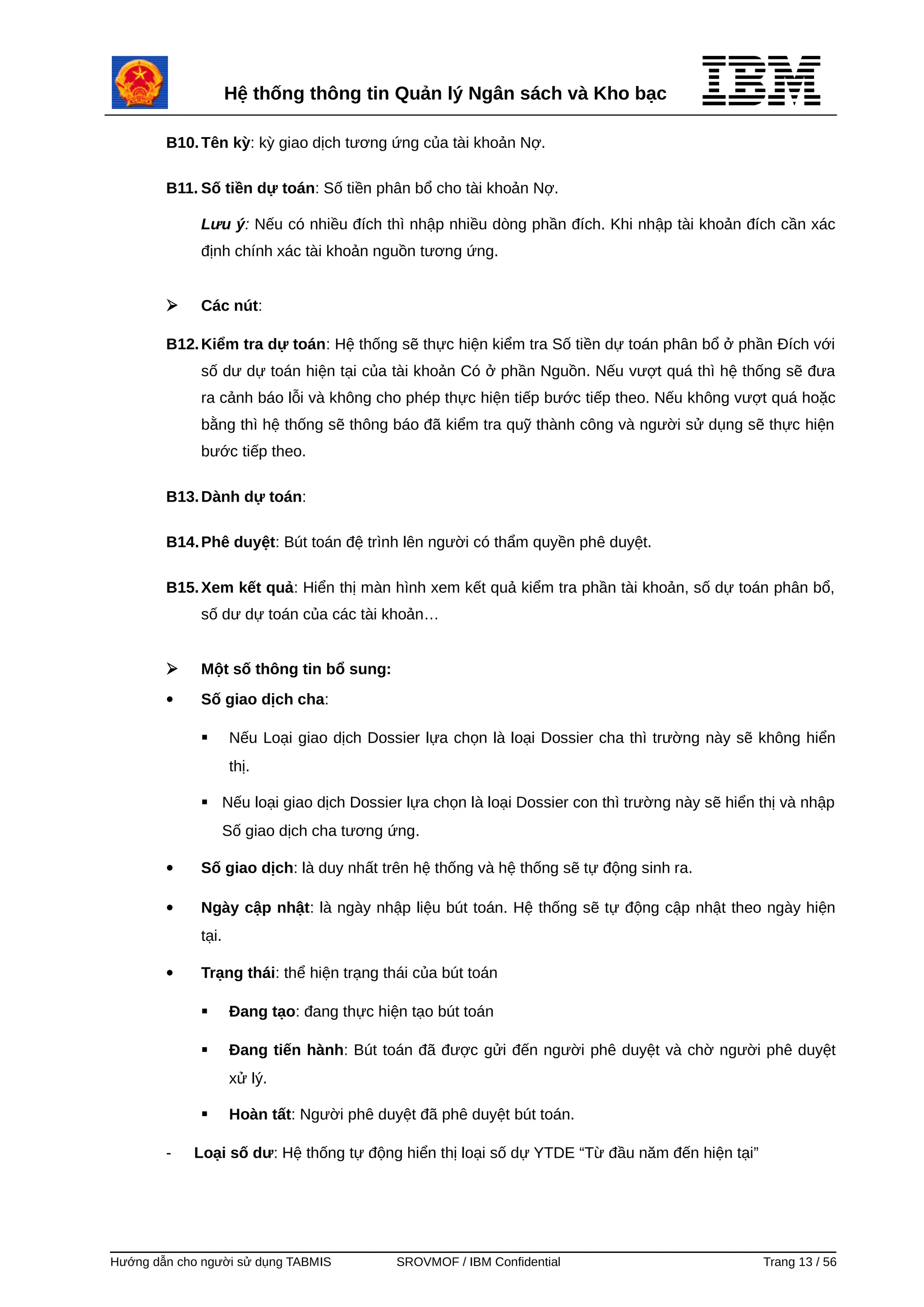 Tài liệu hướng dẫn cho người sử dụng Hệ thống Thông tin Quản lý Ngân sách và Kho bạc (TABMIS) | PDF