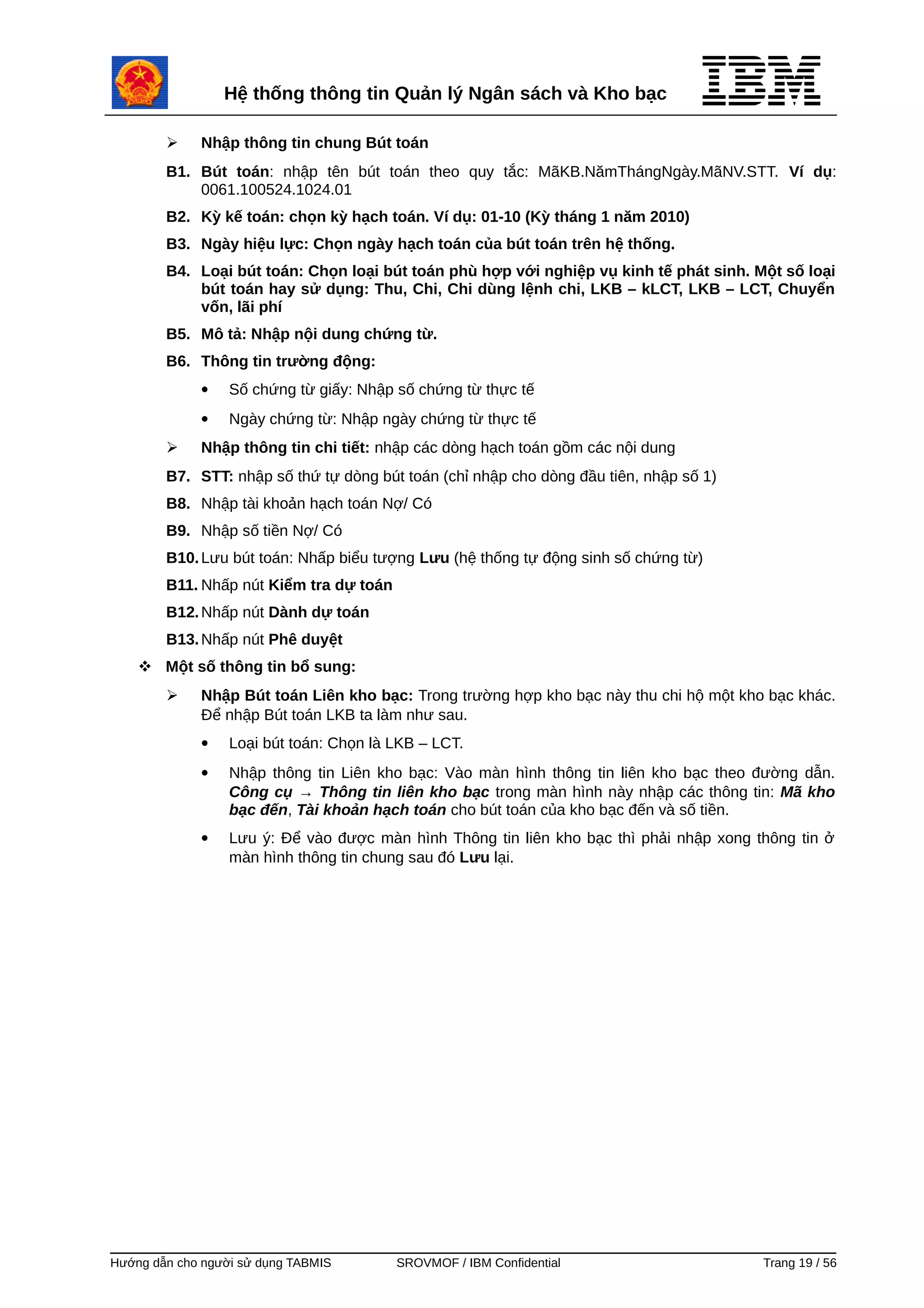 Tài liệu hướng dẫn cho người sử dụng Hệ thống Thông tin Quản lý Ngân sách và Kho bạc (TABMIS) | PDF
