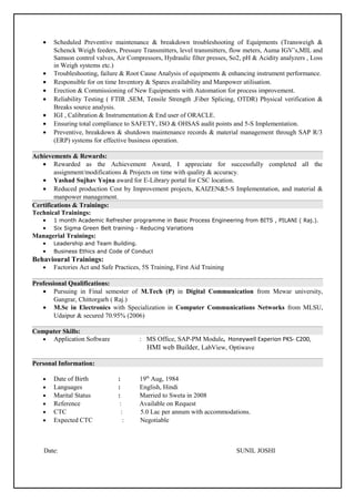 E&I Resume | DOC | Business | Business and Finance