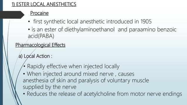 Local anesthesia Mechanism Of Action as well as types | PPTX | Brain ...