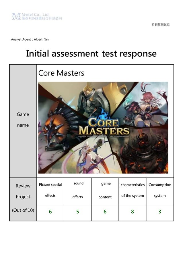 CoreMaster_Initial assessment test response_Alber Tan | DOCX